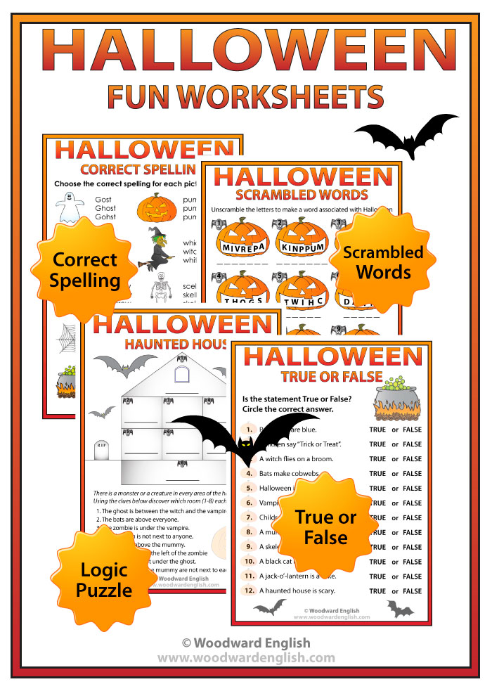 Halloween Worksheets For Kids Woodward English