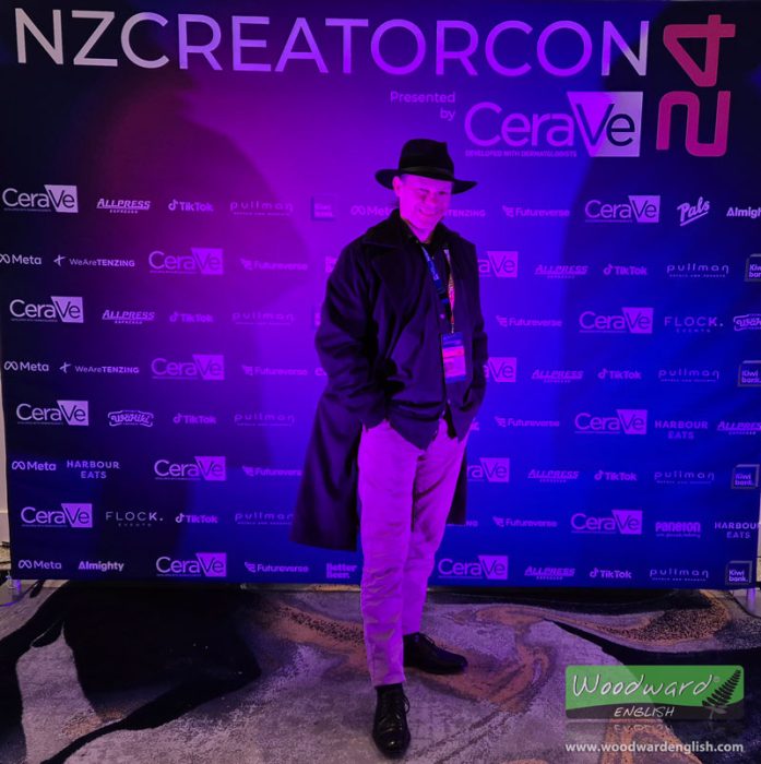 Rob Woodward From Woodward English At NZCreatorcon 2024 Woodward English Rob Woodward From Woodward English At NZCreatorcon 2024 Woodward English